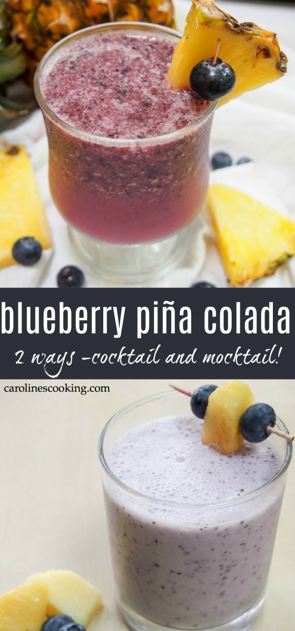 Blueberry piña colada (pina colada - cocktail and mocktail) - Caroline ...