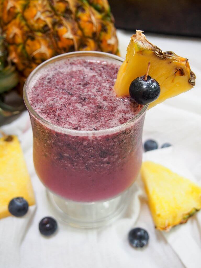 Blueberry piña colada (pina colada - cocktail and mocktail) - Caroline ...
