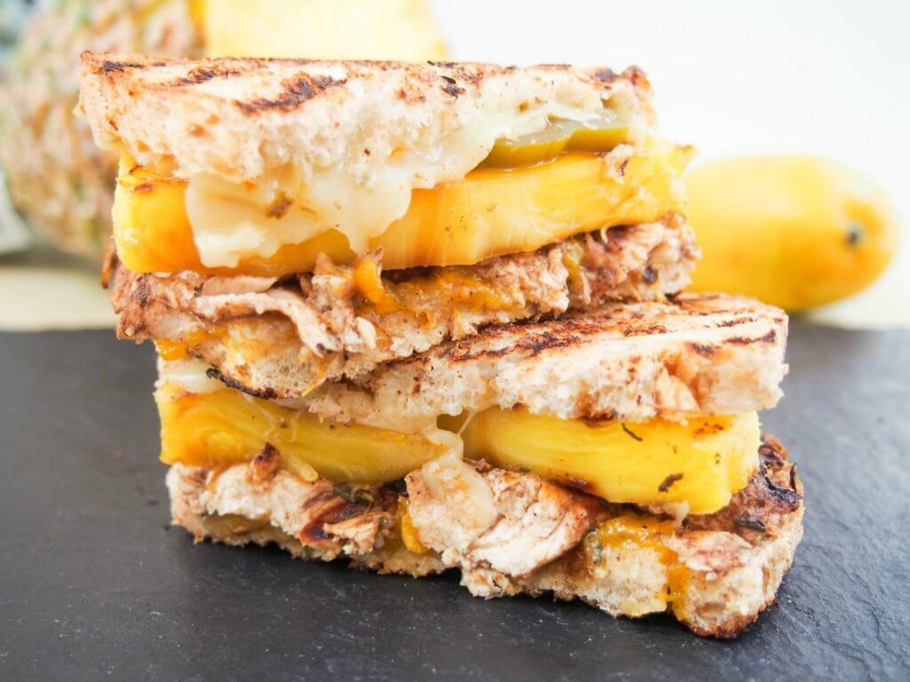 "The Jammin' Jamaican" chicken grilled cheese - Caroline's Cooking