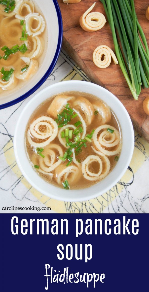 German pancake soup (Flädlesuppe) - Caroline's Cooking