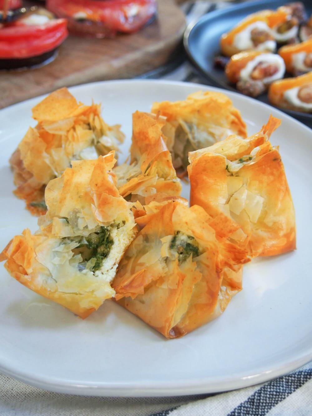 Pesto Goats Cheese Filo Parcels Caroline s Cooking