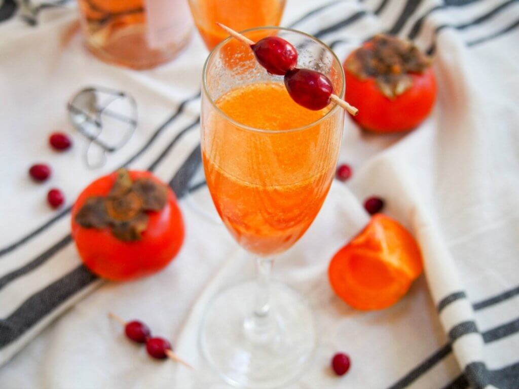 Persimmon apple cider mimosa - Caroline's Cooking