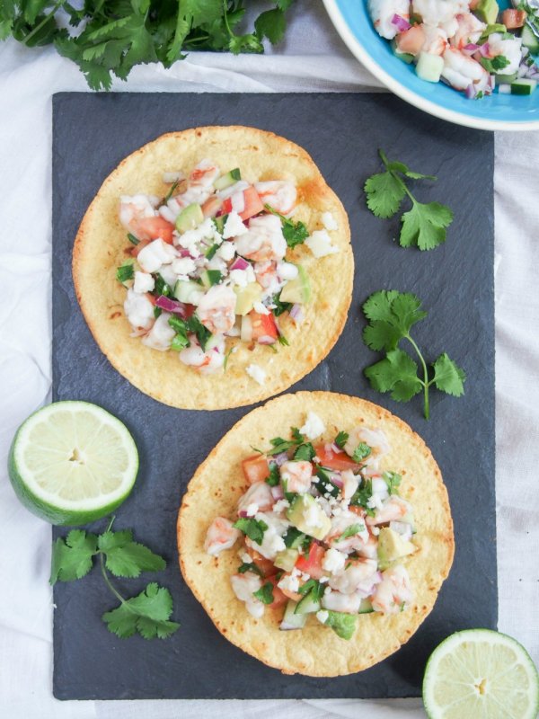 Shrimp ceviche tostadas - Caroline's Cooking