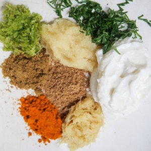 Persian-style marinated fish with cacik - Caroline's Cooking