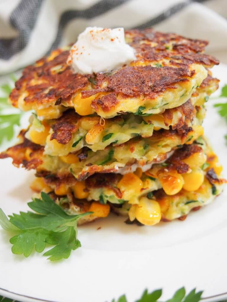 Zucchini corn fritters - Caroline's Cooking