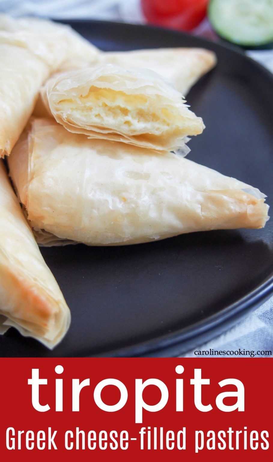 Tiropita (Greek cheese pastries) - Caroline's Cooking