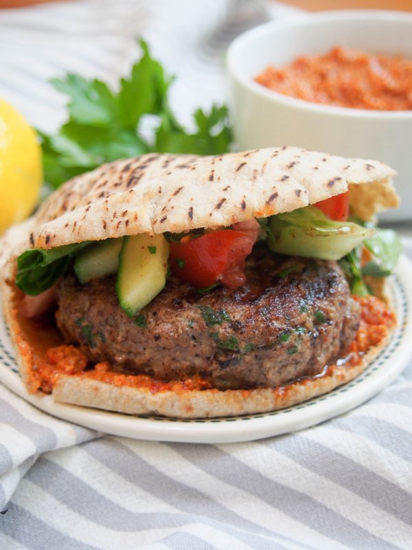 Lamb kofte burger - Caroline's Cooking