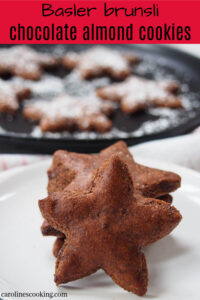 Basler brunsli (Swiss chocolate almond cookies) - Caroline's Cooking