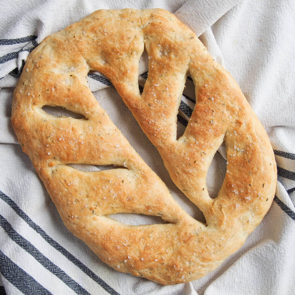 Herb fougasse - Caroline's Cooking