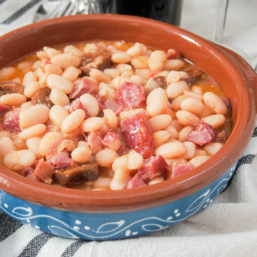 Fabada Asturiana - Spanish pork and bean stew - Caroline's Cooking