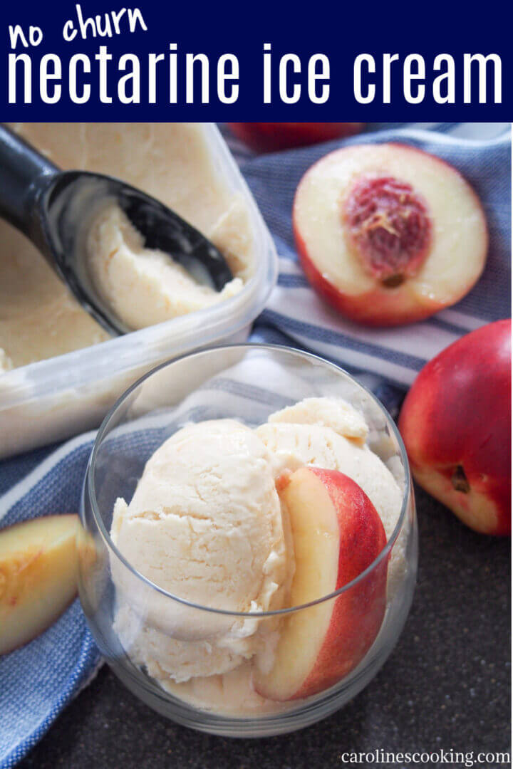 Nectarine ice cream (no churn) - Caroline's Cooking