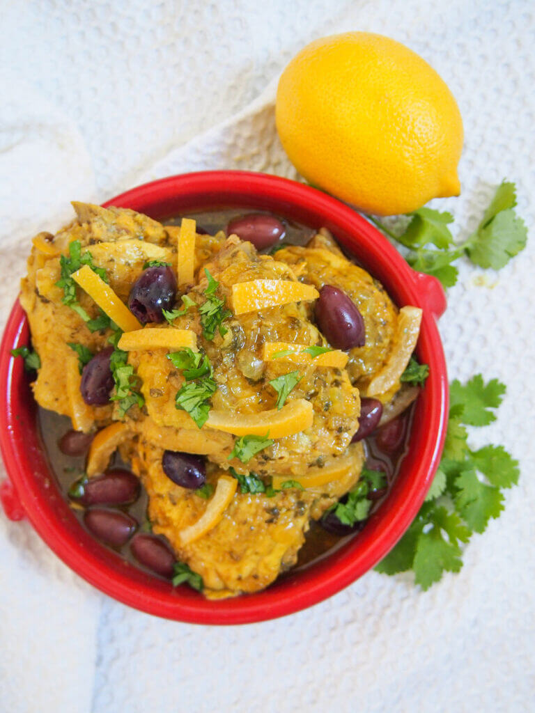 Chicken tagine with preserved lemons and olives - Caroline's Cooking