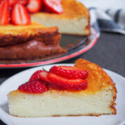 Swedish cheesecake with strawberries (ostkaka) - Caroline's Cooking