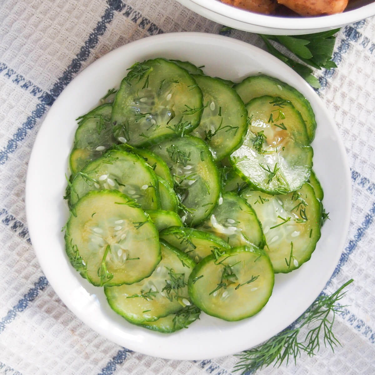 Pressgurka - Swedish pressed cucumber salad - Caroline's Cooking