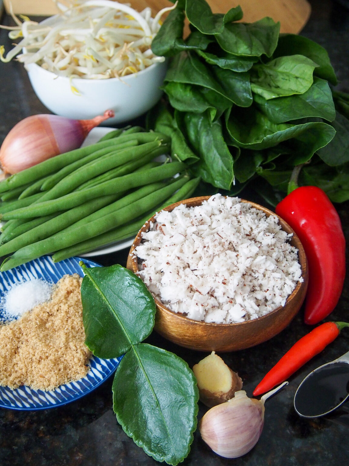 Urap sayur (Indonesian vegetables with coconut topping) - Caroline's ...