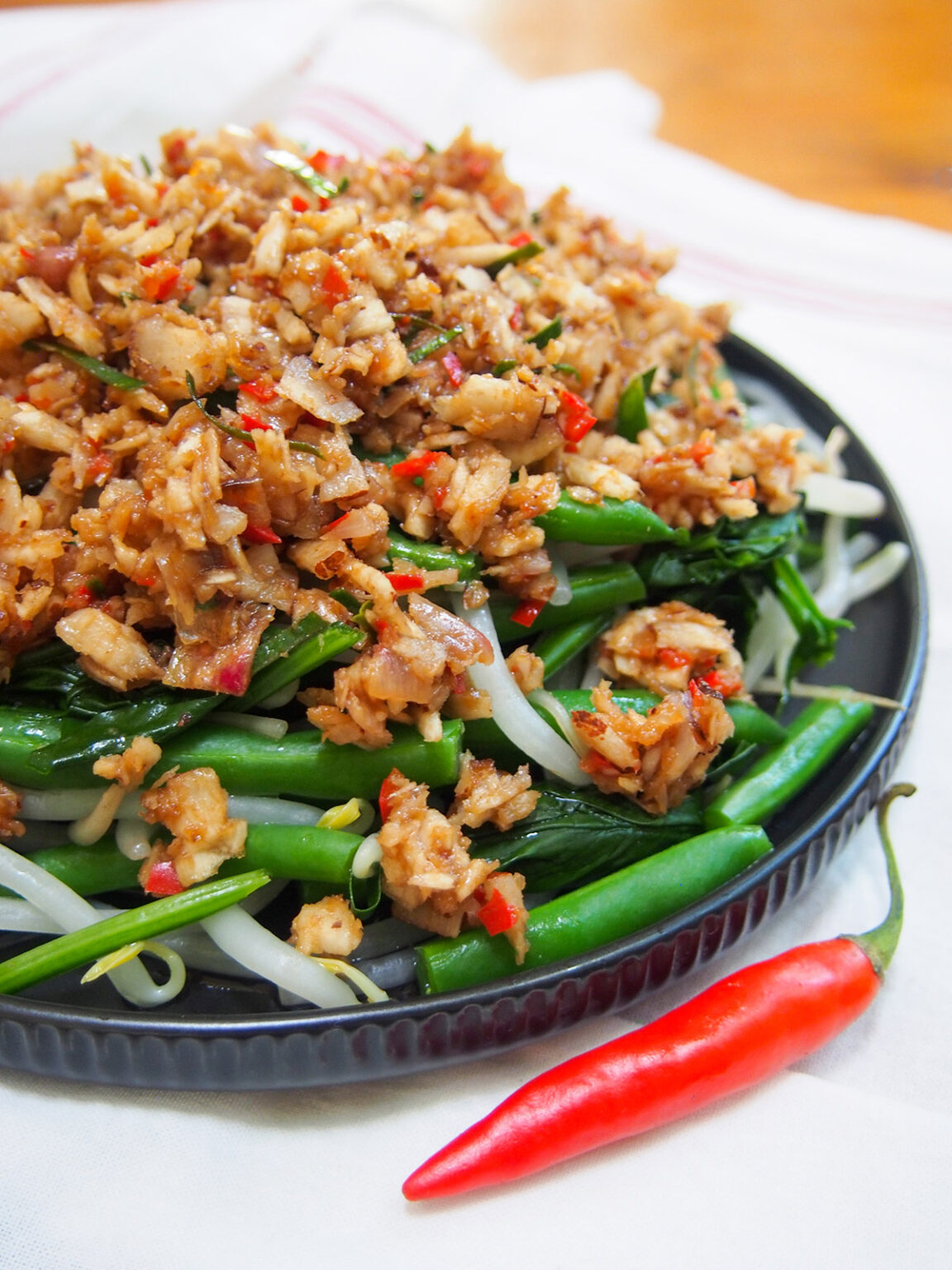 Urap sayur (Indonesian vegetables with coconut topping) - Caroline's ...