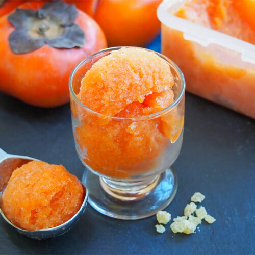 Persimmon ginger sorbet - Caroline's Cooking