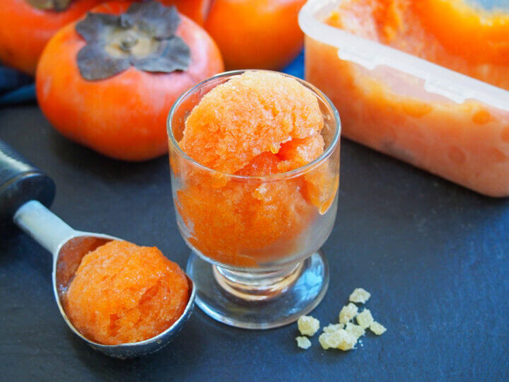 Persimmon ginger sorbet - Caroline's Cooking