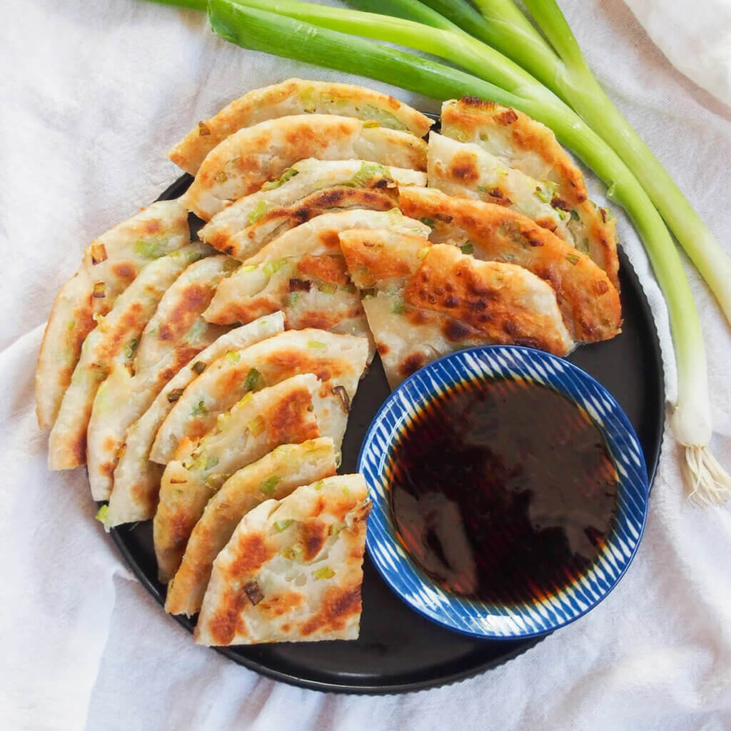 Chinese scallion pancakes (cong you bing) - Caroline's Cooking