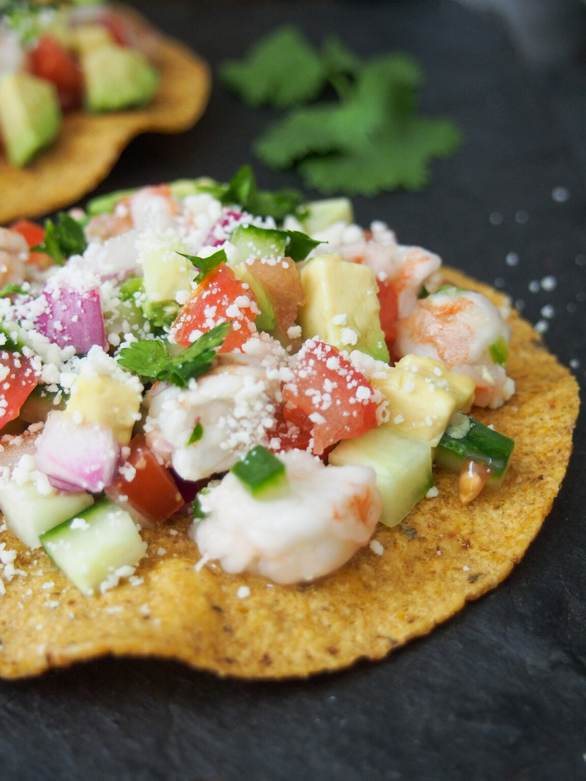 Shrimp ceviche tostadas - Caroline's Cooking