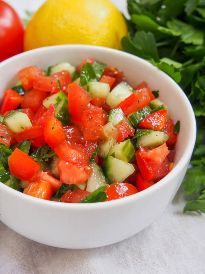 Jerusalem salad - salata baladi - Caroline's Cooking