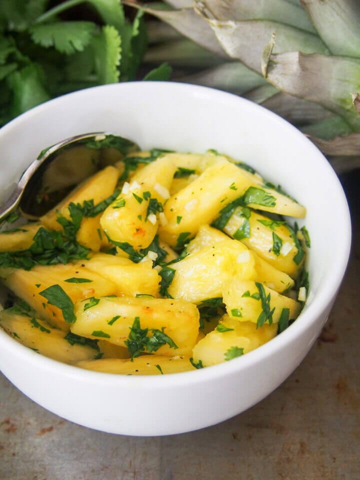 Pineapple chow (Trinidadian spiced fruit) - Caroline's Cooking