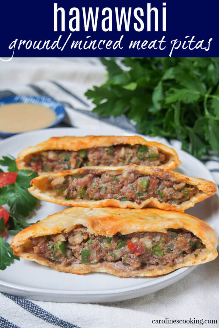 Hawawshi (ground/minced meat pitas) - Caroline's Cooking
