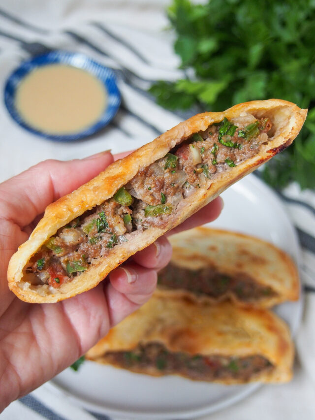 Hawawshi (ground/minced meat pitas) - Caroline's Cooking