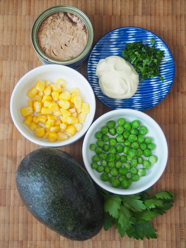 Tuna stuffed avocado (palta rellena de atun) - Caroline's Cooking