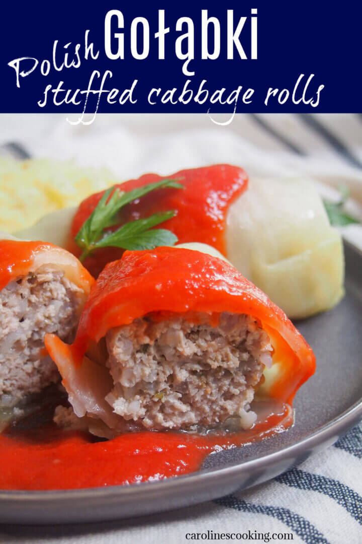 Gołąbki (golabki) - Polish stuffed cabbage rolls - Caroline's Cooking