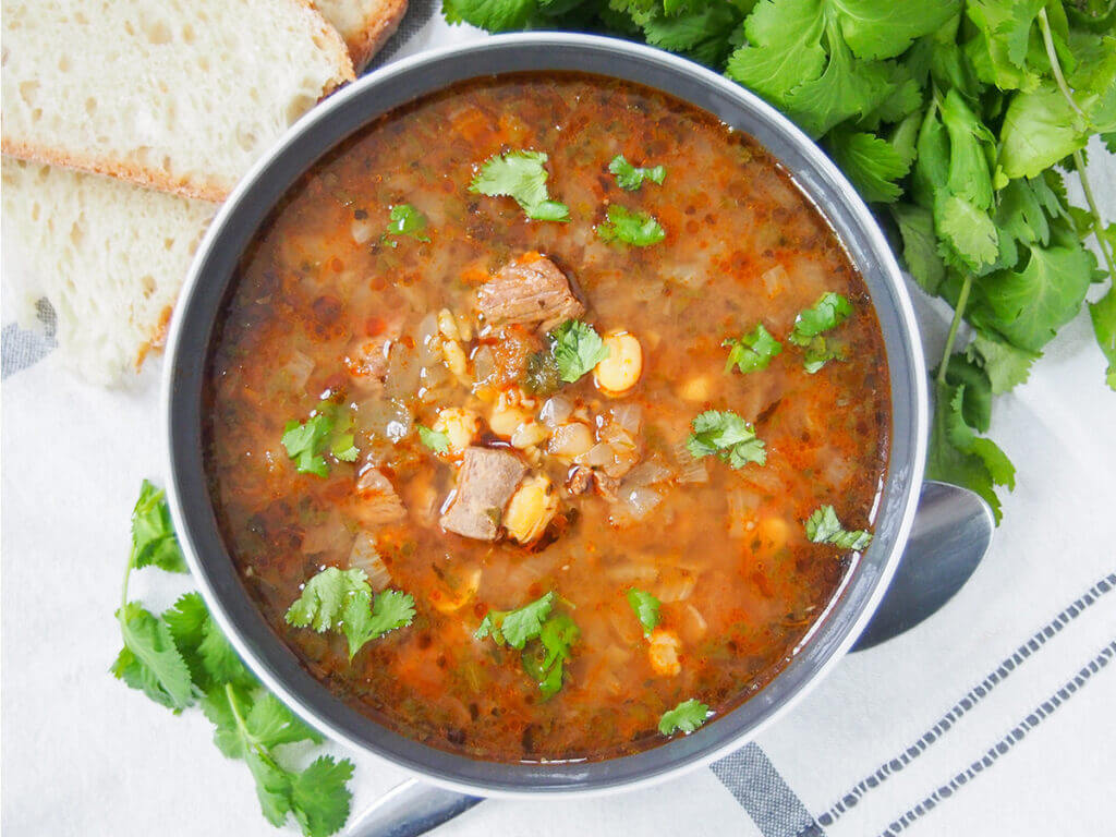 Chorba frik (Algerian lamb and freekeh soup) - Caroline's Cooking