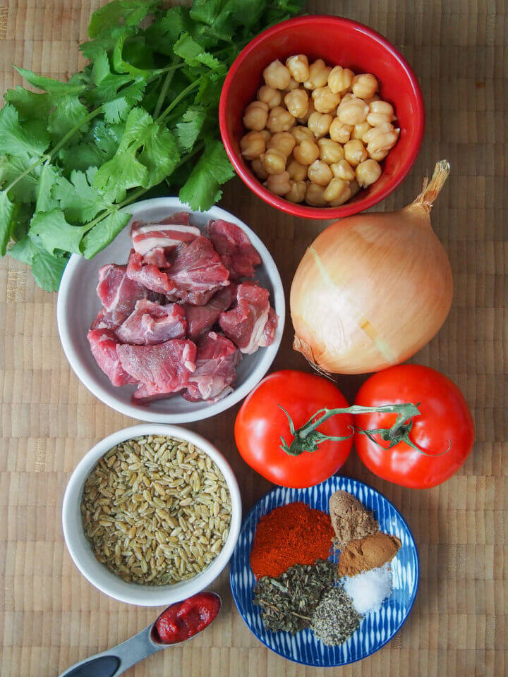 Chorba frik (Algerian lamb and freekeh soup) - Caroline's Cooking