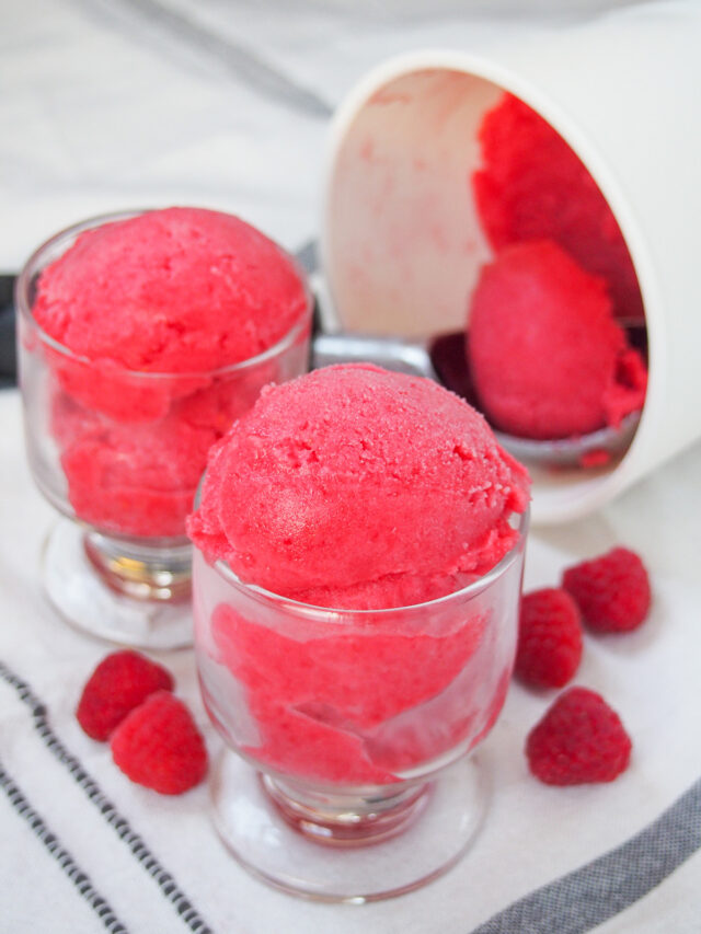 Raspberry sorbet - Caroline's Cooking