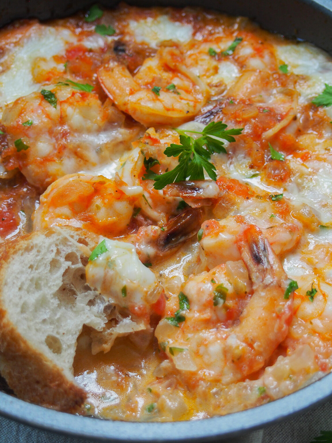 Shrimp saganaki (shrimp with tomatoes and feta) - Caroline's Cooking