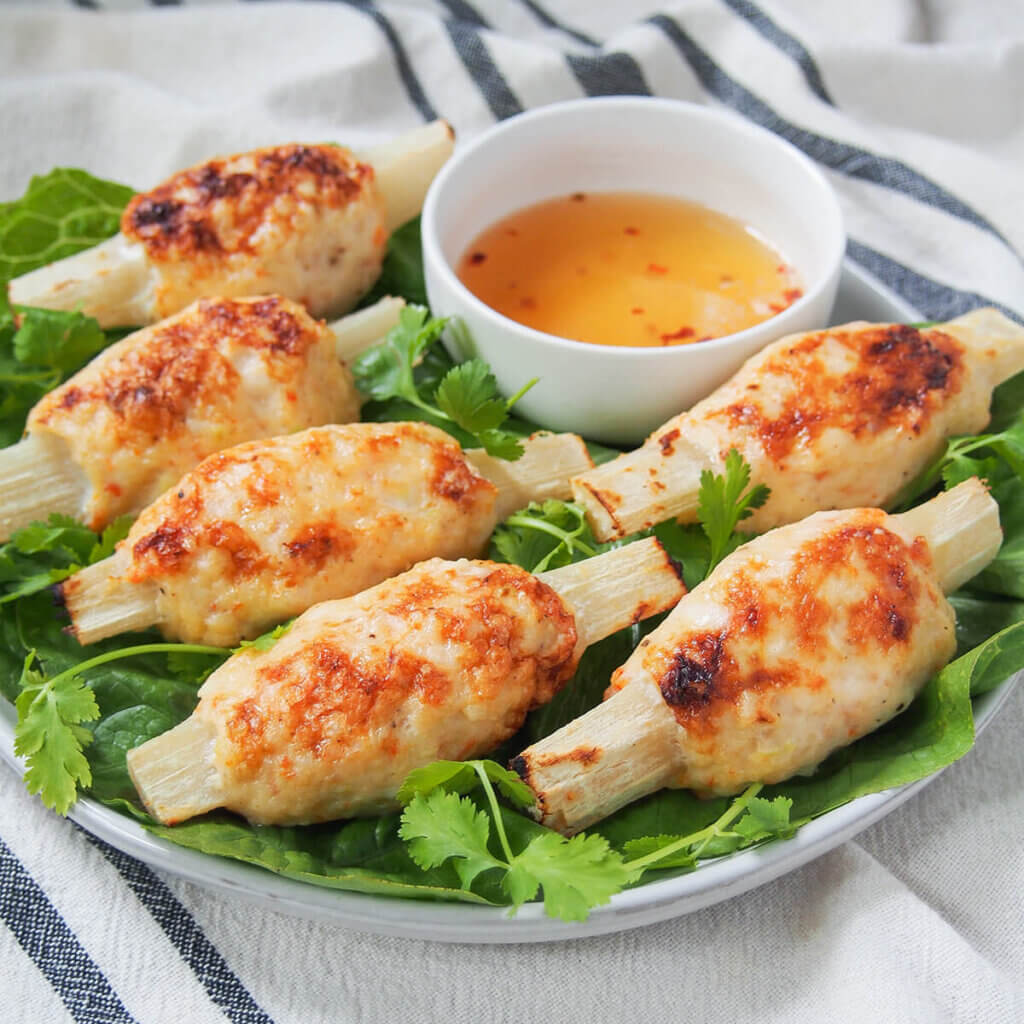 Vietnamese sugar cane shrimp (chạo tôm) - Caroline's Cooking