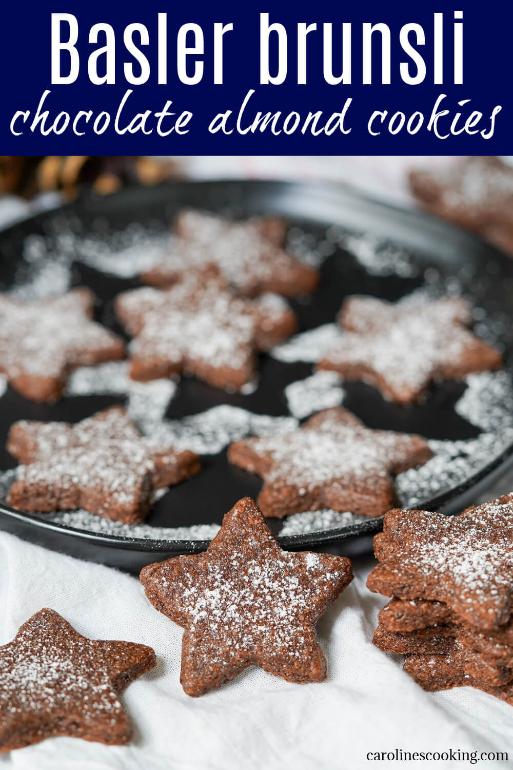 Basler brunsli (Swiss chocolate almond cookies) - Caroline's Cooking