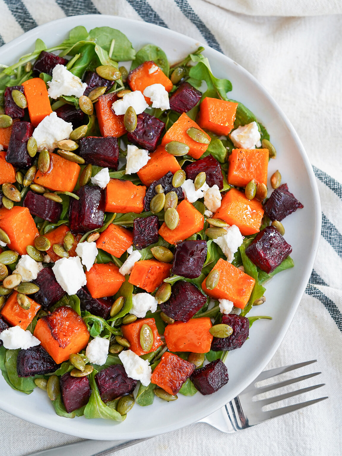 Roasted beet and butternut squash salad - Caroline's Cooking