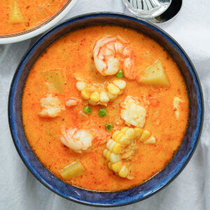 Chupe de camarones (Peruvian shrimp chowder) - Caroline's Cooking