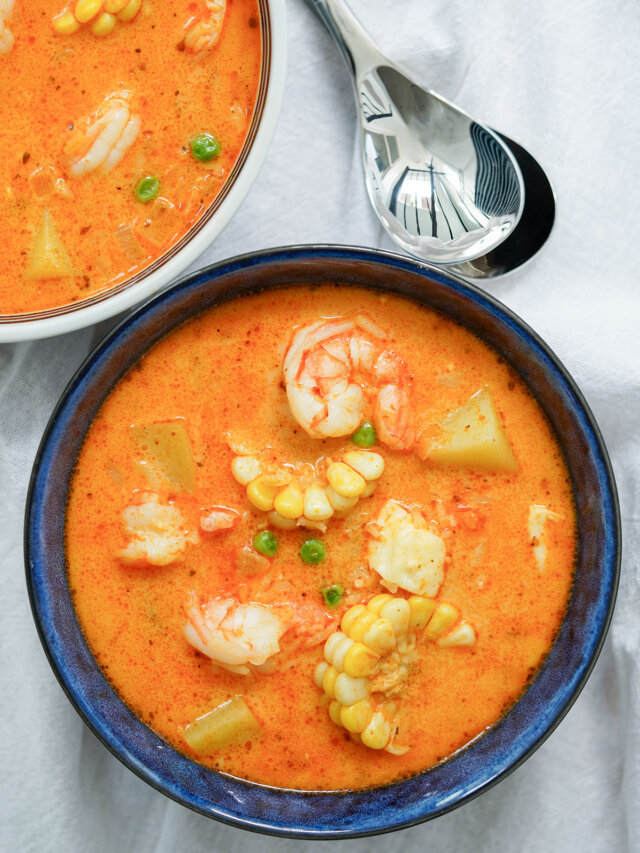 Chupe de camarones (Peruvian shrimp chowder) - Caroline's Cooking