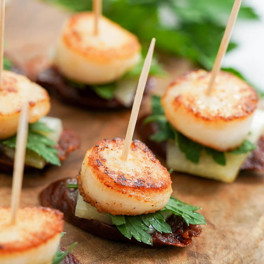 Scallop and chorizo appetizer - Caroline's Cooking