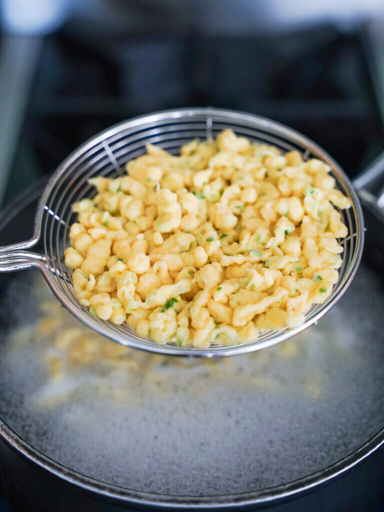 Herb spaetzle - Caroline's Cooking